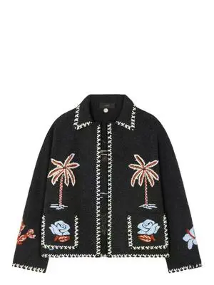 Alanui Embroidered Chain-trimmed Jacket - Black