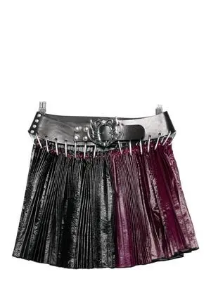 CHOPOVA LOWENA Pleated Carabiner Skirt - Black