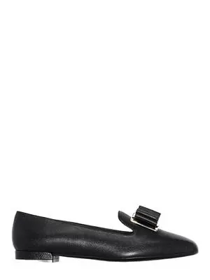 FERRAGAMO Zaneta Doublebow Moccasins - Black