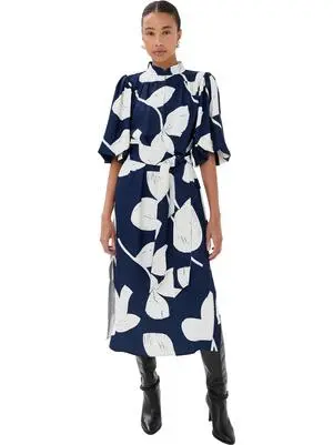 Figue Dani Midi Dress - Honeysuckle Floral Ocean Blue
