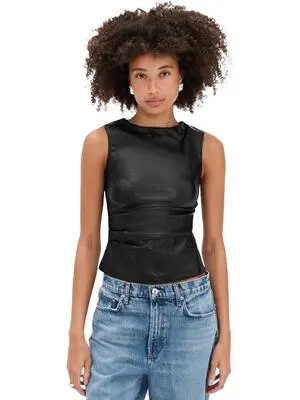 Joe's Jeans The Meg Vegan Leather Top - Black
