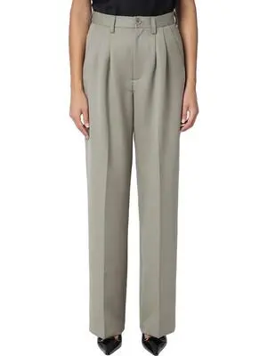 ANINE BING Khaki Wool Trousers - Green
