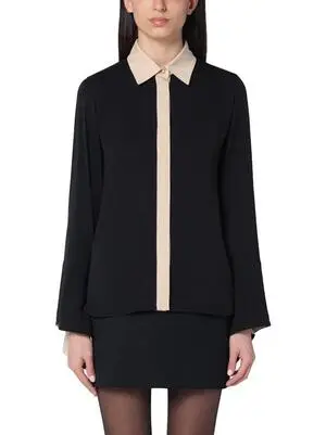 Max Mara Silk Colour-block Shirt - Black