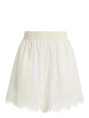 Sea Babette Eyelet Cotton Shorts - White