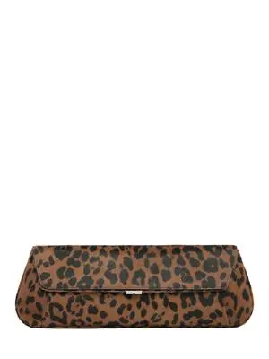 Amina Muaddi Ami Leopard Pony Hair Clutch - Animal
