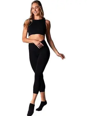 TAVI High Waisted Crop Legging - Ebony