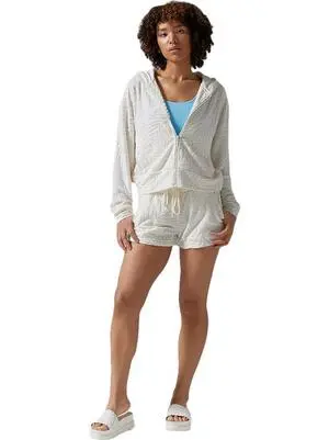 TAVI Palm Terry Zip Hoodie - Coconut