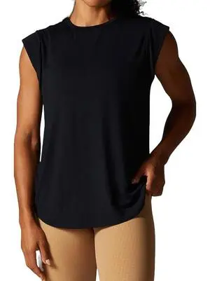 TAVI Cap-Sleeve Muscle Tee Ebony