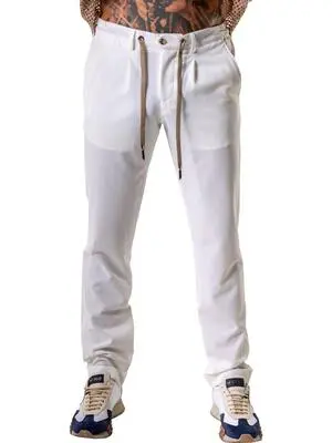 MACEOO Everyday Ebony Slim Fit Trousers Coconut White