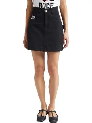 BODE Knolly Brook Cotton Twill Miniskirt - Black