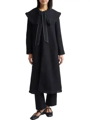 BODE Dover Belted Wool Coat - Black