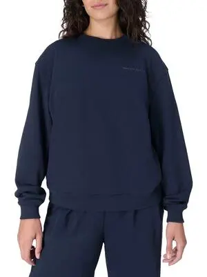 Sweaty Betty Revive Organic Cotton Blend Sweatshirt - Navy Blue