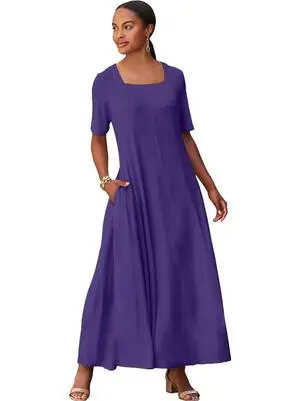 JESSICA LONDON Square Neck Maxi Dress - Midnight Violet