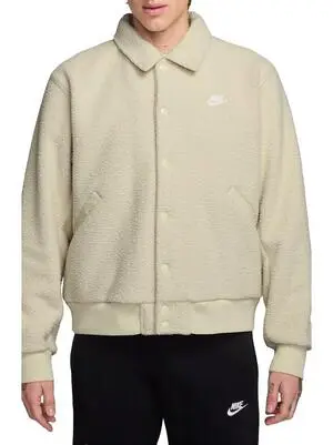 Nike Club Fleece Coach's Jacket - Light Khaki/white