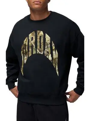 JORDAN X Realtree Oversized Graphic Crewneck Sweatshirt - Black/sail