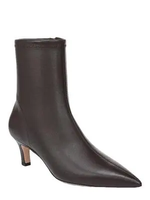 FAVORITE DAUGHTER Sasha Pointy-Toe Bootie Coffee Brown Stretch Leather