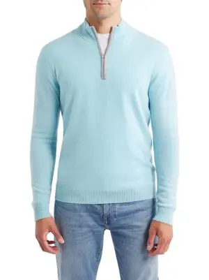 Johnnie-o Niccolo Cashmere Quarter Zip Sweater - Sardinia