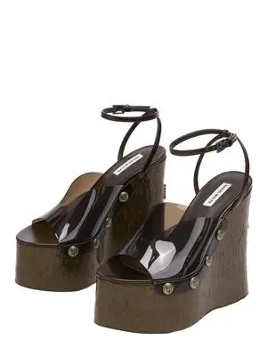 NAKED WOLFE Tiger-lilly Wedge Clog Heels - Brown