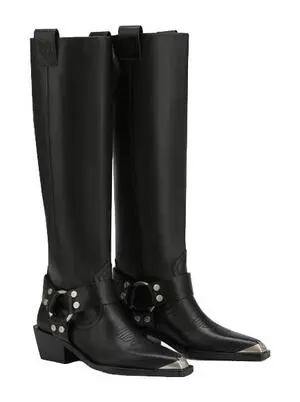 NAKED WOLFE Stark Leather Knee High Boots - Black