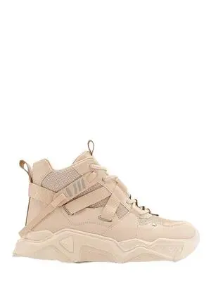 PROLOGUE SHOES Seraphine Sport Boot Beige Rose Faux Leather