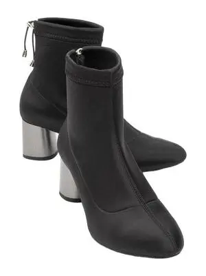PROLOGUE SHOES Landes Scuba Block Heel Boots - Black Faux Leather