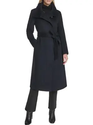 Cole Haan Wool-blend Asymmetric Zip Coat - Lagoon