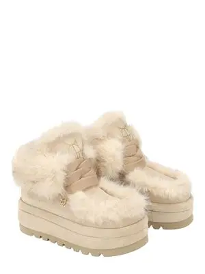 NAKED WOLFE Bambi Suede And Shearling Boots Ice