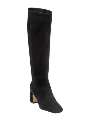 Cole Haan Georgette Tall Boots Black Lux Suede