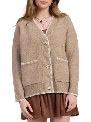 JACQUIE THE LABEL Valerie Oversized Cardigan - Taupe