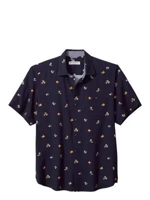 Tommy Bahama Nova Wave Merry Cocktails Holiday Print Short Sleeve Button-up Shirt - Coastline