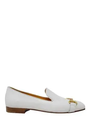 MADISON MAISON Square Toe Horsebit Loafer White/gold