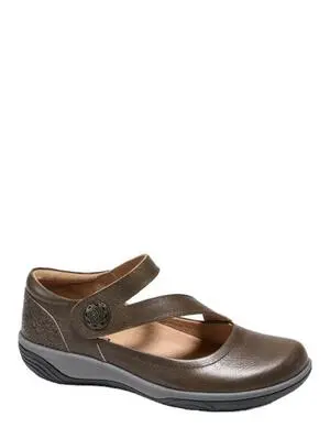 HALSA FOOTWEAR Ava Leather Flat - Dark Grey