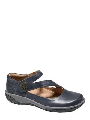 HALSA FOOTWEAR Ava Leather Flat - Dark Navy