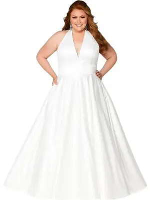 SYDNEY'S CLOSET Norma Jean Halter Wedding Dress - Ivory