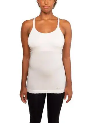 MODERN ETERNITY Ava Maternity And Nursing Racer-back Tank - Eggshell