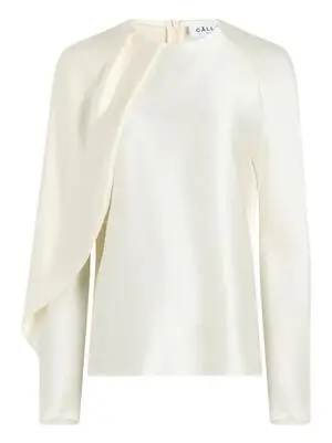 CALLAS MILANO Bliss Drape Sleeve Blouse - Parchment