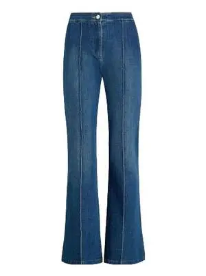 CALLAS MILANO Lola Denim Flare-leg Cropped Pants - Indigo