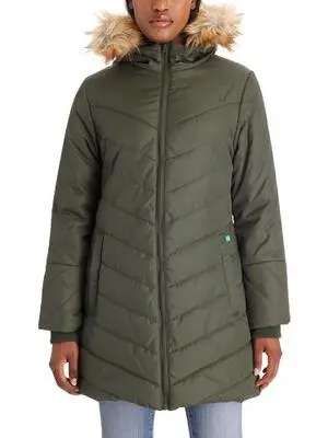 MODERN ETERNITY 3-in-1 Maternity Coat With Removable Panel - Khaki Green