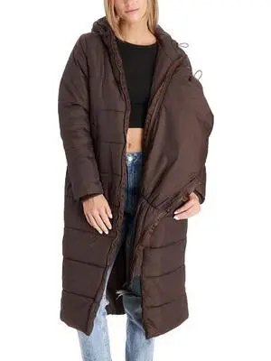 MODERN ETERNITY Penelope 3-in-1 Long Puffer Maternity Coat - Dark Chocolate