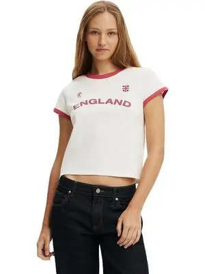 COTTON ON Original Graphic Tee - England  Vintage White