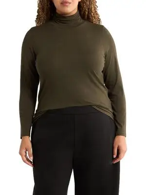 Eileen Fisher Turtleneck Top Woodland