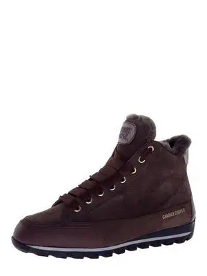 CANDICE COOPER Runlo Waterproof Shearling-Lined High-Top Sneakers Dark Brown