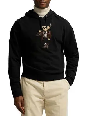 Ralph Lauren Bear Appliqué Cotton & Cashmere Hoodie - Classic Black
