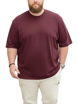 REGENT ROW Men’s Big And Tall T-shirt With Premium Organic Cotton T-shirt Classic Crew Neck Short Sleeve Tee - Maroon