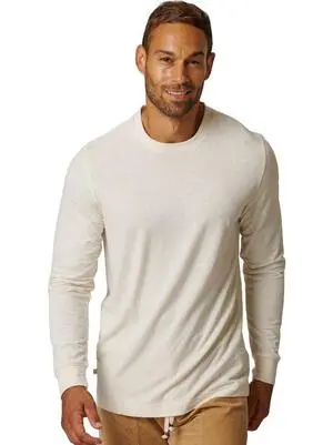 LEISURE LAB Long Sleeve Slub T-shirt - Cream