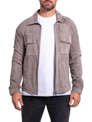 MACEOO Ascension0017 Perforated Suede Jacket - Grey