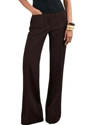 REISS Priya Patch Pocket Wide-leg Pants - Chocolate Brown