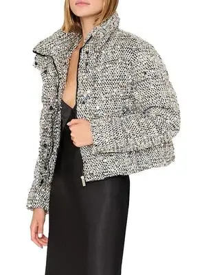 MILLY Hayes Sequin Tweed Jacket - Black Mult