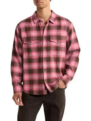 VANS Bixby Ombre Check Cotton Flannel Button-up Shirt - Coal Brown/pink Dawn