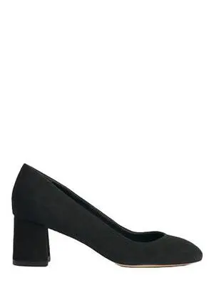Marion Parke Block Heel Suede Pumps - Black